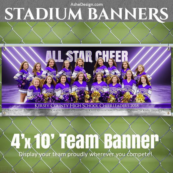 Ashe Design | 4'x10' Sports Team Banner | All Star Cheeer – AsheDesign