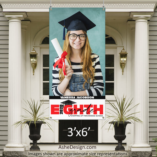 3x6 Banner Photoshop Templates | Eighth Grade Banner – AsheDesign