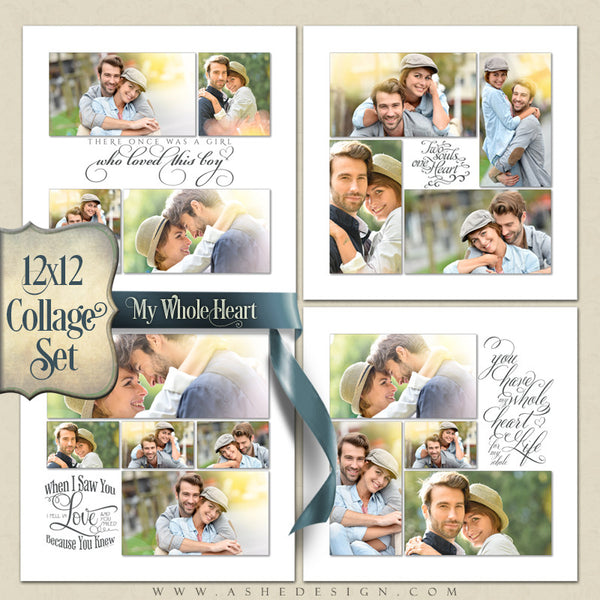 Collage Template Set (4) 12x12s | My Whole Heart – AsheDesign