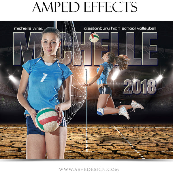 Amped Effects - Breaking Ground Volleyball Poster Template For Photosh – AsheDesign