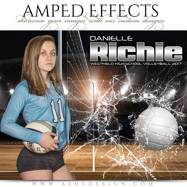 Amped Effects - Smashing Through Volleyball Poster Template For Photos – AsheDesign