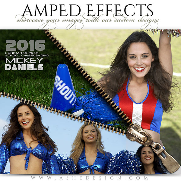Amped Effects - Zipped Cheerleading Poster Template For Photoshop – AsheDesign