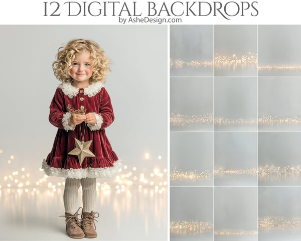Ashe Design | Digital Photography Backdrops | White Holiday Bokeh – AsheDesign