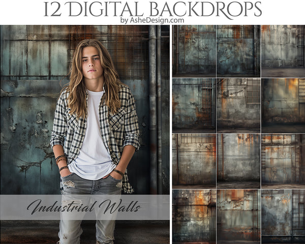 Ashe Design | Digital Photography Backdrops | Industrial Grunge ...