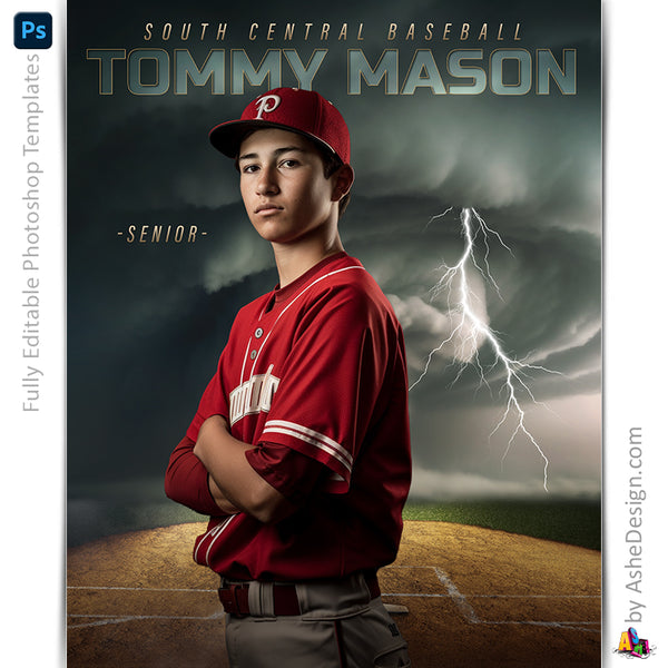 Amped Effects - Cyclone Baseball Sports Poster Template For Photoshop ...