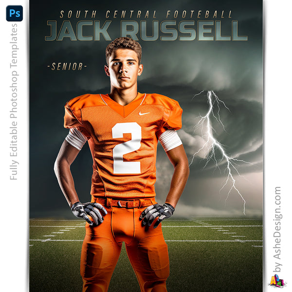 Amped Effects - Cyclone Football Sports Poster Template For Photoshop ...