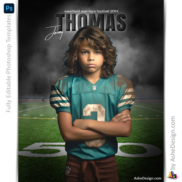 Amped Effects - In The Shadows Football Poster Template For Photoshop ...