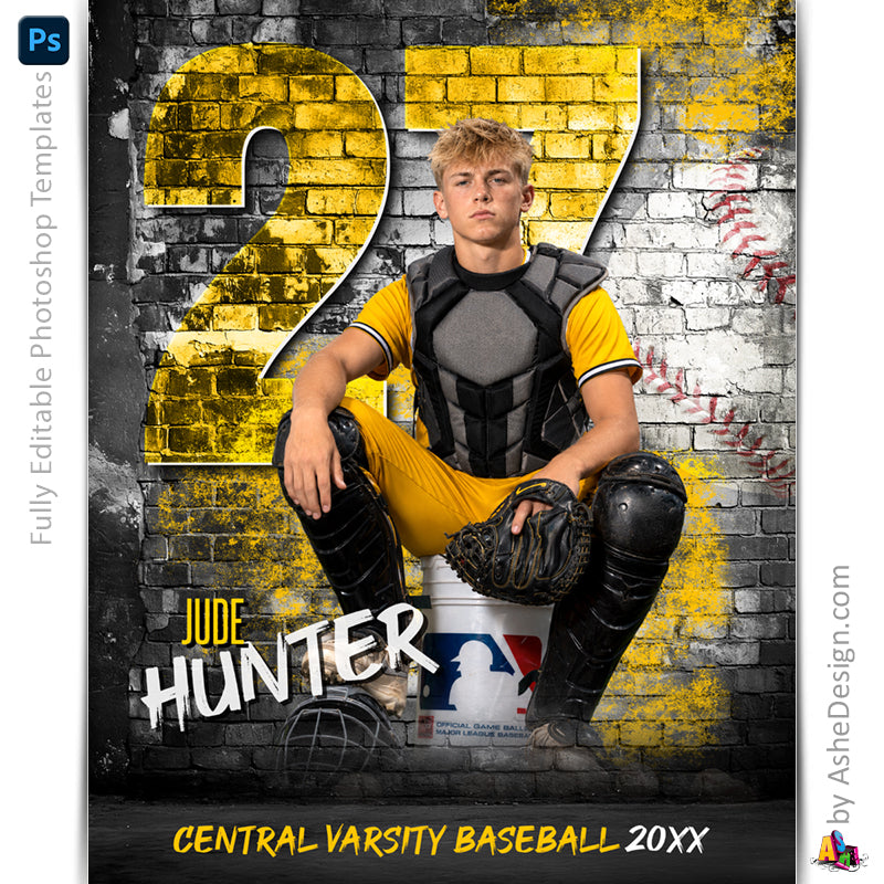 Amped Effects - Legacy Wall Baseball Poster Template For Photoshop ...