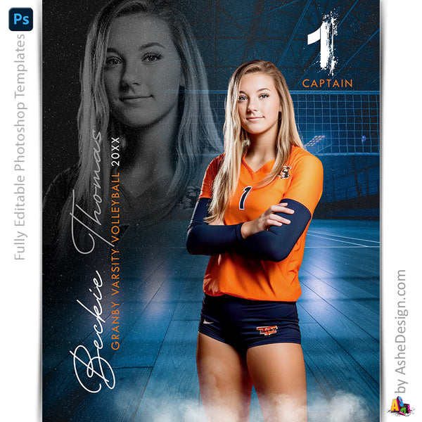 Amped Effects - Reflection Volleyball Poster Template For Photoshop ...