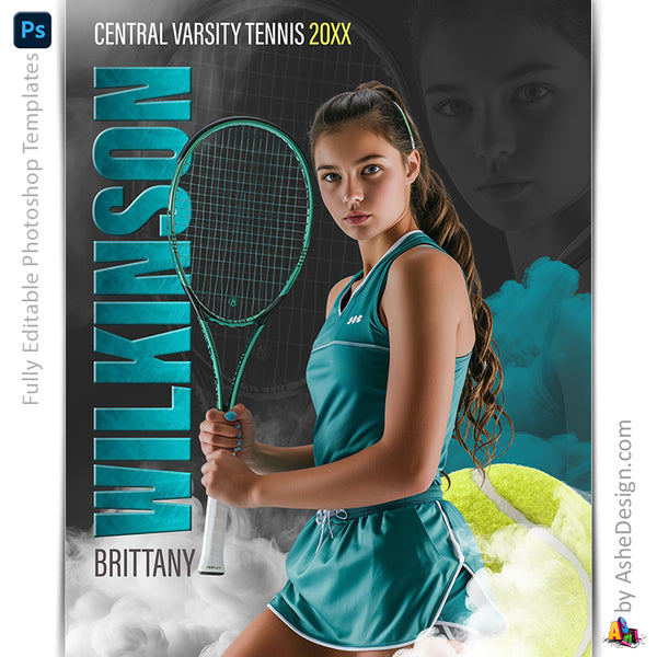Amped Effects - Sports Legends Tennis Poster Template For Photoshop ...