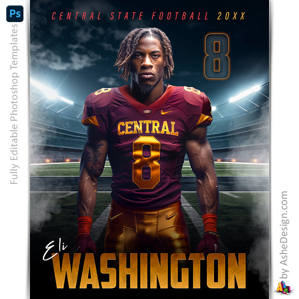 Amped Effects - Stadium Lights Football Poster Template For Photoshop ...