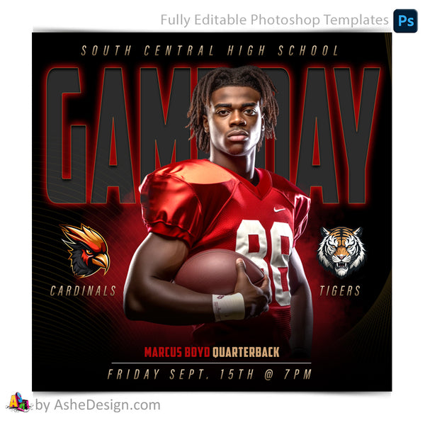 Game Day Social Media Template for Photoshop - The GOAT – AsheDesign