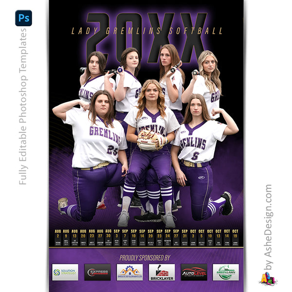 Ashe Design | Sports Team Schedule Sponsor Poster Portrait | Multi ...