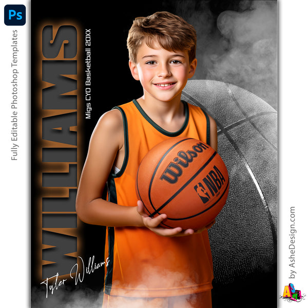 Basketball Sports Poster Photoshop Templates, Custom Layered Sports ...