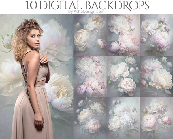 Ashe Design | Fine Art Floral Digital Photography Backdrops | White ...