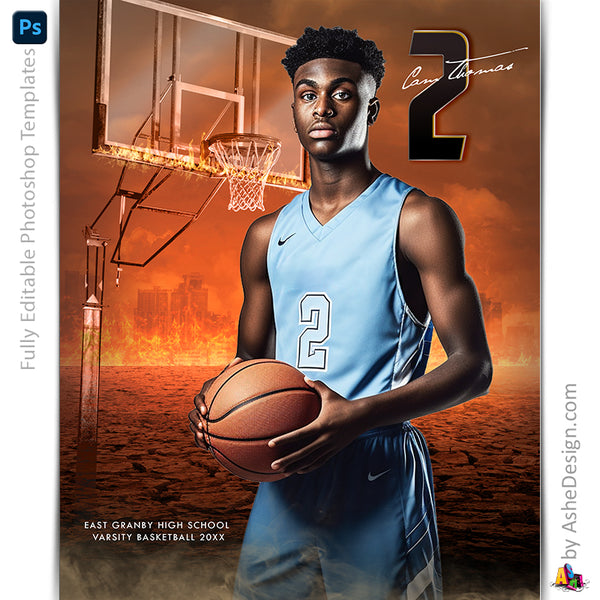 Amped Effects - Inferno - Basketball Sports Poster Template For Photos ...