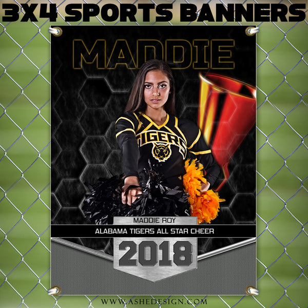 3x4 Amped Sports Banner Photoshop Templates | Great Balls of Fire Cheer ...