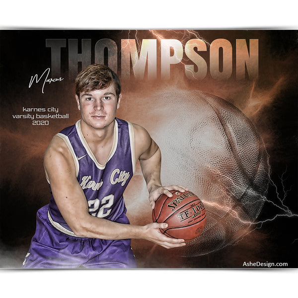 Amped Effects - Lightning Storm Basketball Sports Poster Template For ...