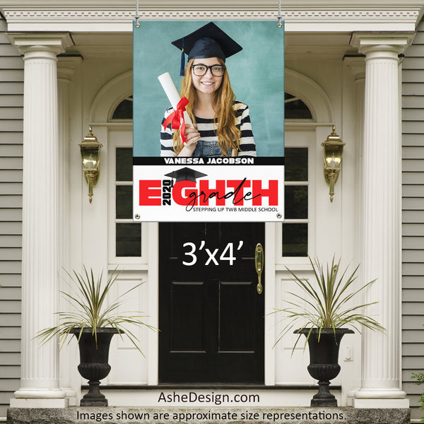 3x4 Banner Photoshop Templates | Eighth Grade Banner – AsheDesign