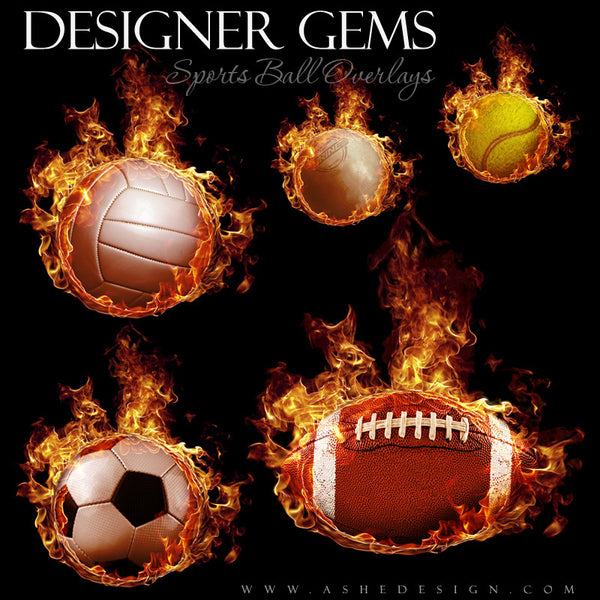 Ashe Design | Sports Photo Overlays | Fireballs | Set 1 – AsheDesign