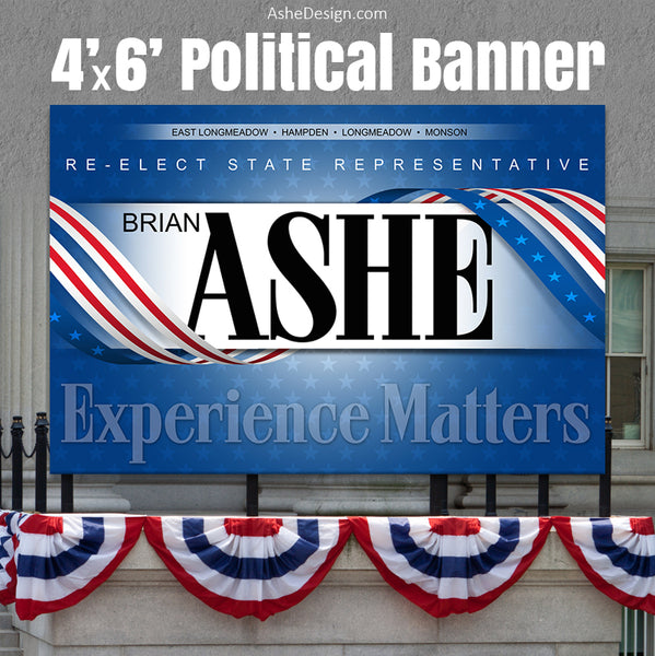 Ashe Design | Photoshop Template | Political Banner | 4'x6' Horizontal ...