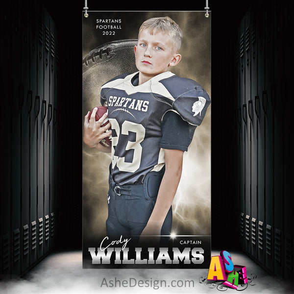 Ashe Design | 3x6 Amped Sports Banner | Electric Explosion Football ...