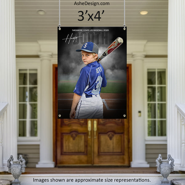 3x4 Amped Sports Banner Photoshop Template | In The Shadows Baseball ...