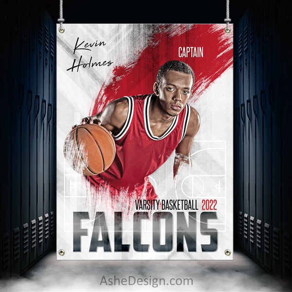 Ashe Design | 3x4 Amped Sports Banner | Painted Basketball Template For ...
