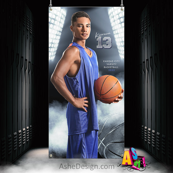 Ashe Design | 3x6 Amped Sports Banner | Stormy Lights Basketball Sports ...