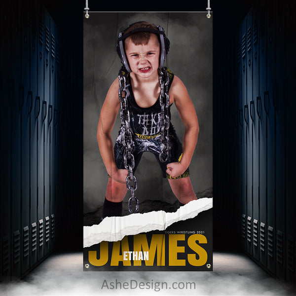 Ashe Design | 3x6 Multi Sport Banner | Torn Paper Sports Template For ...