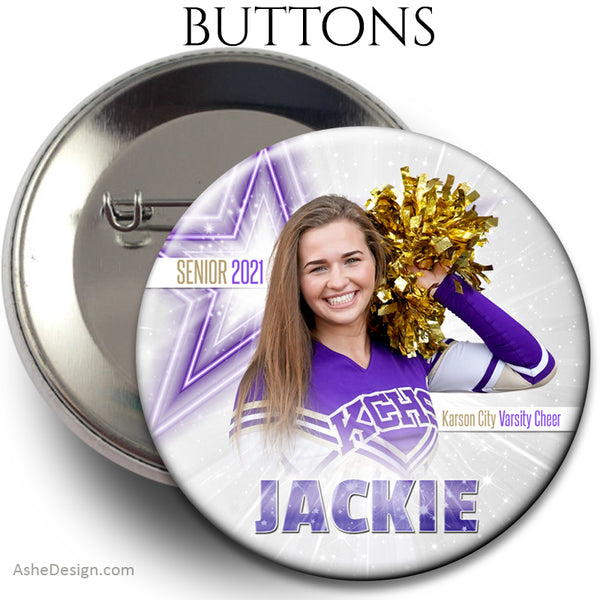 Sports Button - Stardust Cheer – AsheDesign