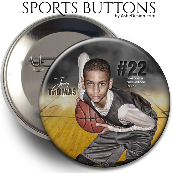 Sports Button - In The Shadows Basketball – AsheDesign