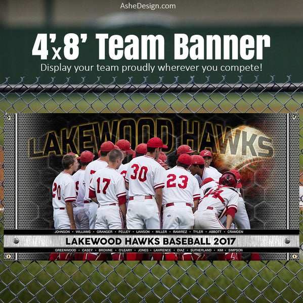 Ashe Design | 4'x8' Sports Team Banner | Great Balls Of Fire | Baseball ...