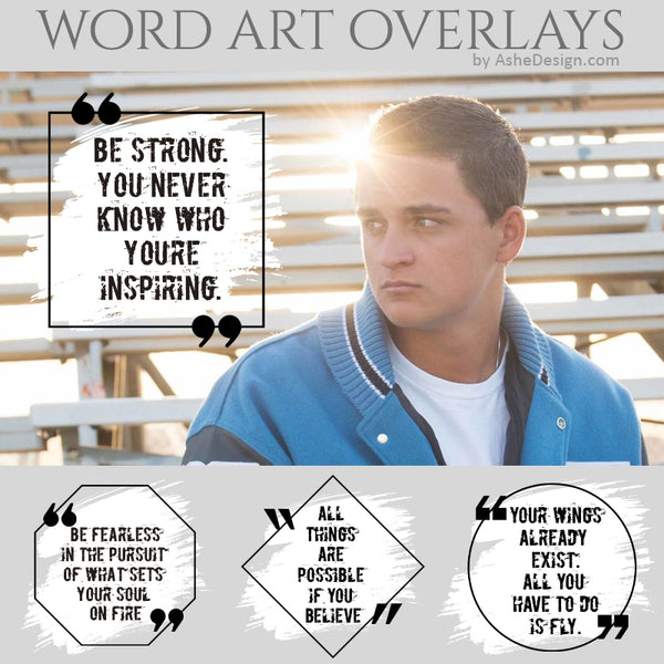 Word Art Overlays | Black Framed Quotes – AsheDesign