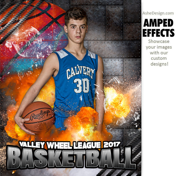 Amped Effects - Molten Basketball Sports Poster Template For Photoshop ...