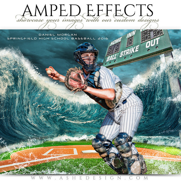 Amped Effects - Tidal Wave Baseball/Softball Poster Template For Photo ...