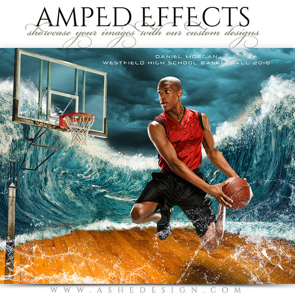 Amped Effects - Tidal Wave Basketball Sports Poster Template For Photo ...