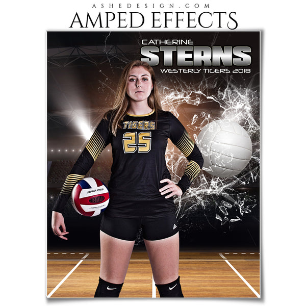 Amped Effects - Smashing Through Volleyball Portrait – AsheDesign