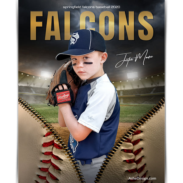 Amped Effects - Unzipped Baseball Poster Template For Photoshop ...
