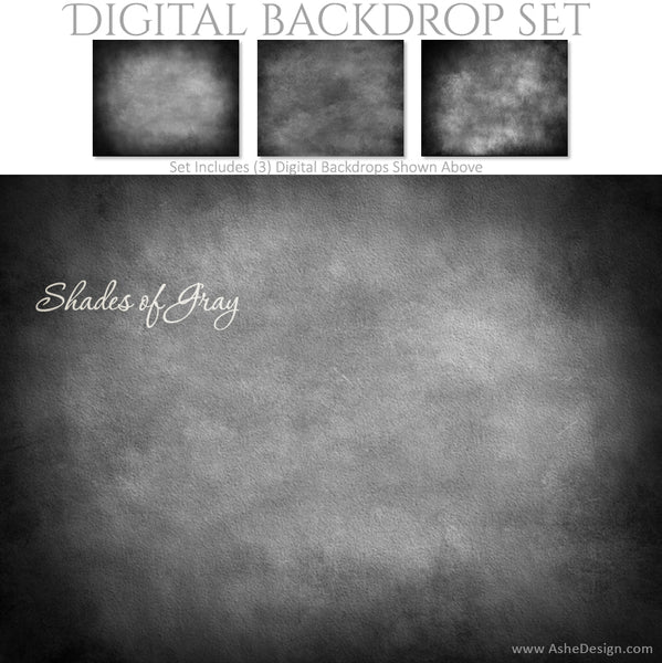 Digital Backdrop Set - Shades of Gray – AsheDesign