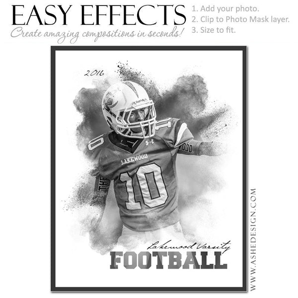 Ashe Design | Easy Effects Posters | Powder Explosion Football – AsheDesign