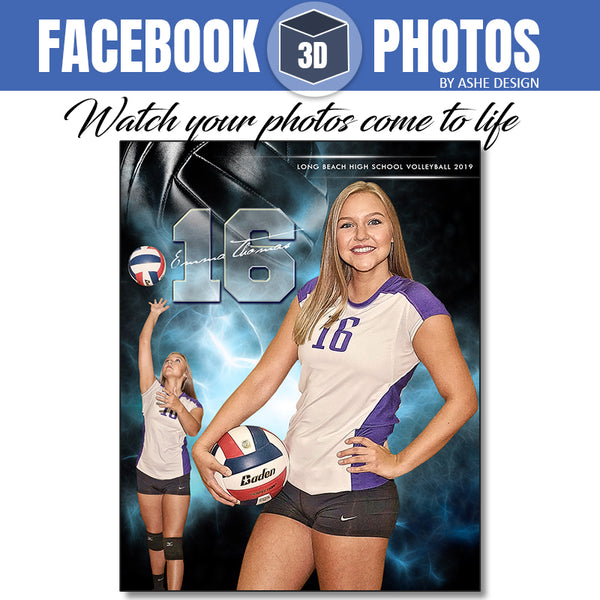 Facebook 3D Photo - Electric Explosion Volleyball – AsheDesign