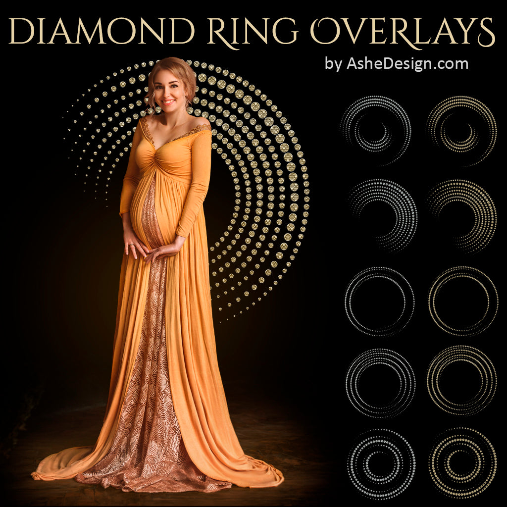 Diamond Ring Photoshop Overlays • PNG Photography Overlays – AsheDesign