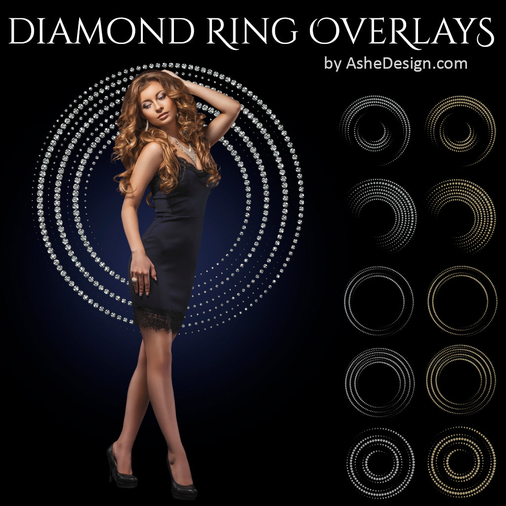 Diamond Ring Photoshop Overlays • PNG Photography Overlays – AsheDesign