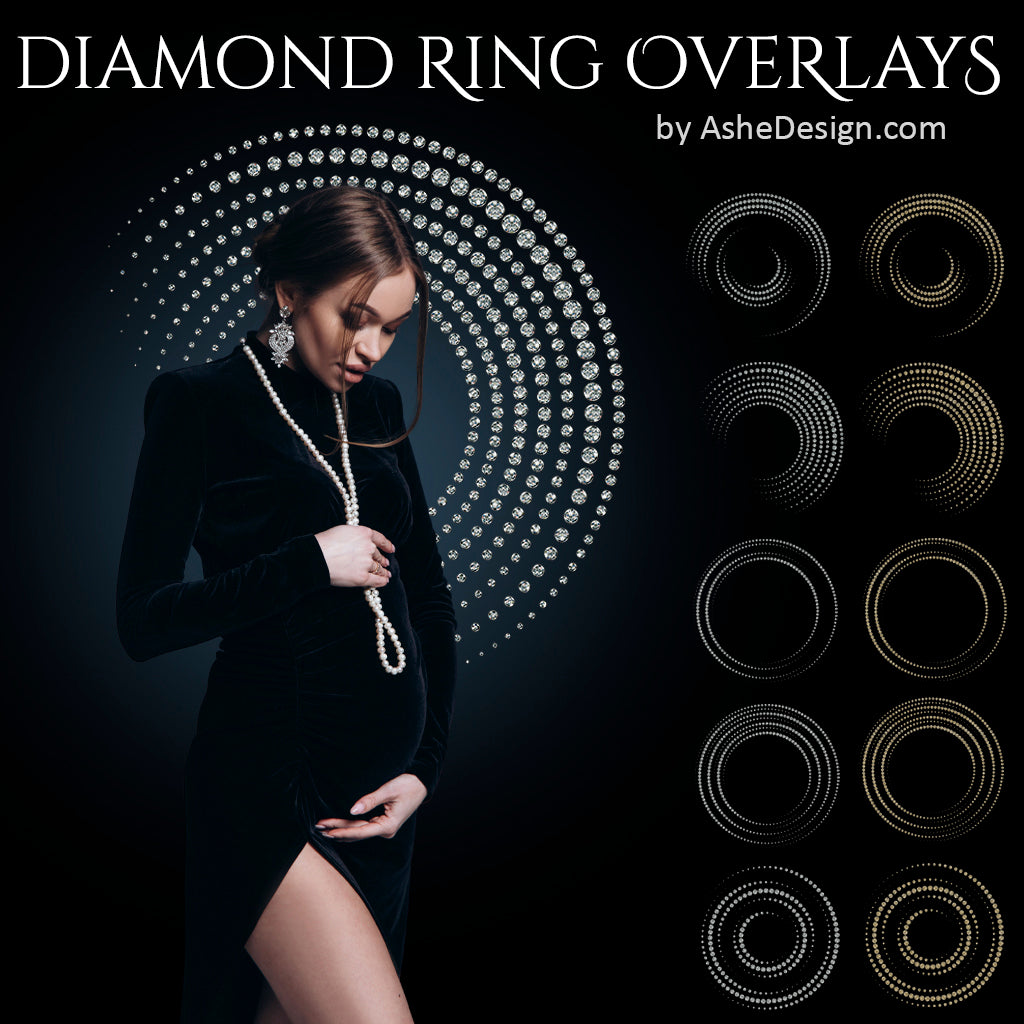 Diamond Ring Photoshop Overlays • PNG Photography Overlays – AsheDesign
