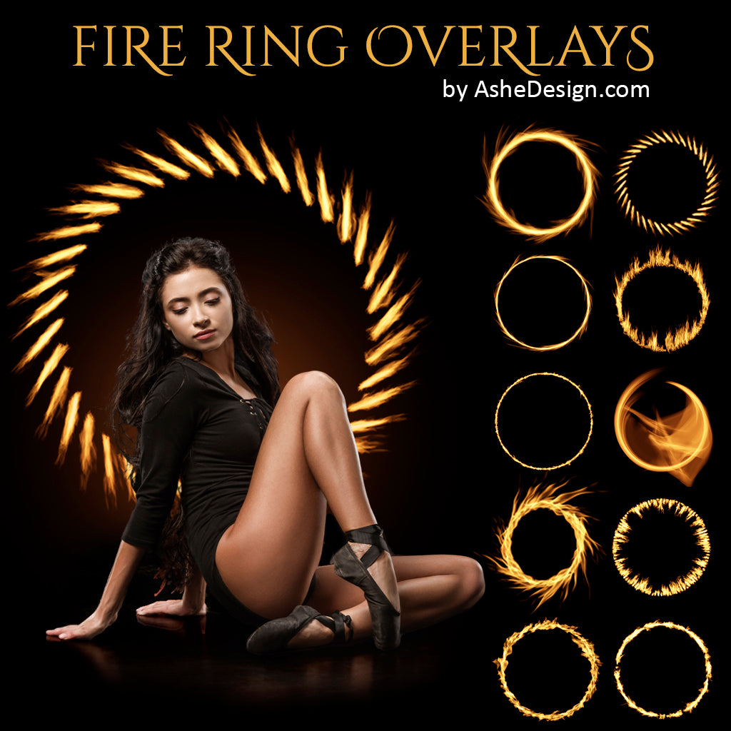 Fire Ring Photoshop Overlays • PNG Photography Overlays – AsheDesign