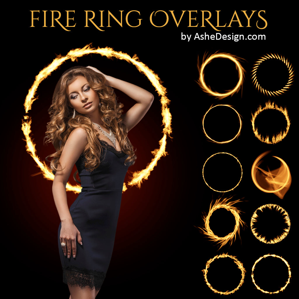 Fire Ring Photoshop Overlays • PNG Photography Overlays – AsheDesign