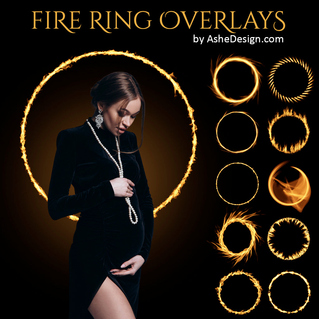 Fire Ring Photoshop Overlays • PNG Photography Overlays – AsheDesign