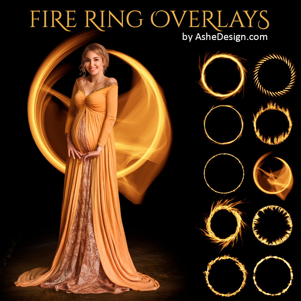 Fire Ring Photoshop Overlays • PNG Photography Overlays – AsheDesign