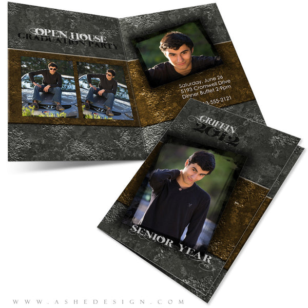 Ashe Design | Inked - 5x7 Folded Graduation Invitation – AsheDesign